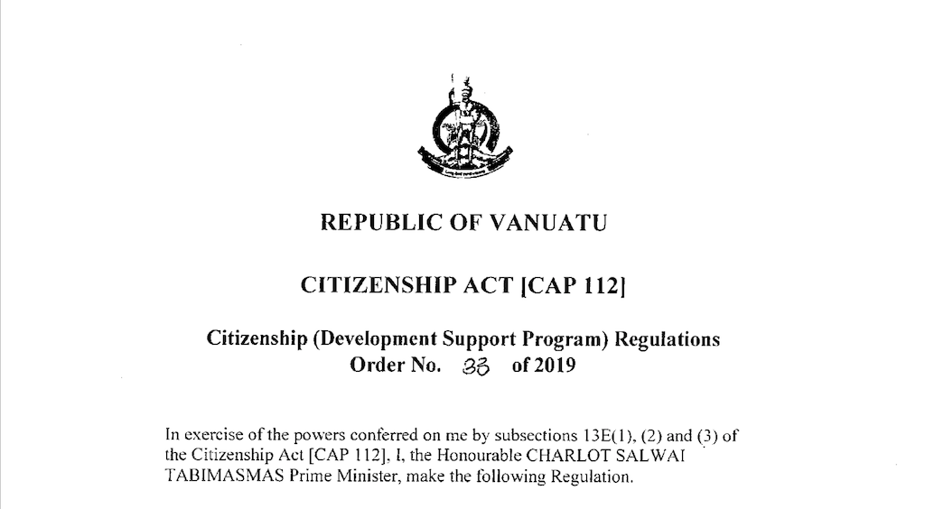 Harris: Vanuatu Government Addresses the “Multiple Citizenship Program ...